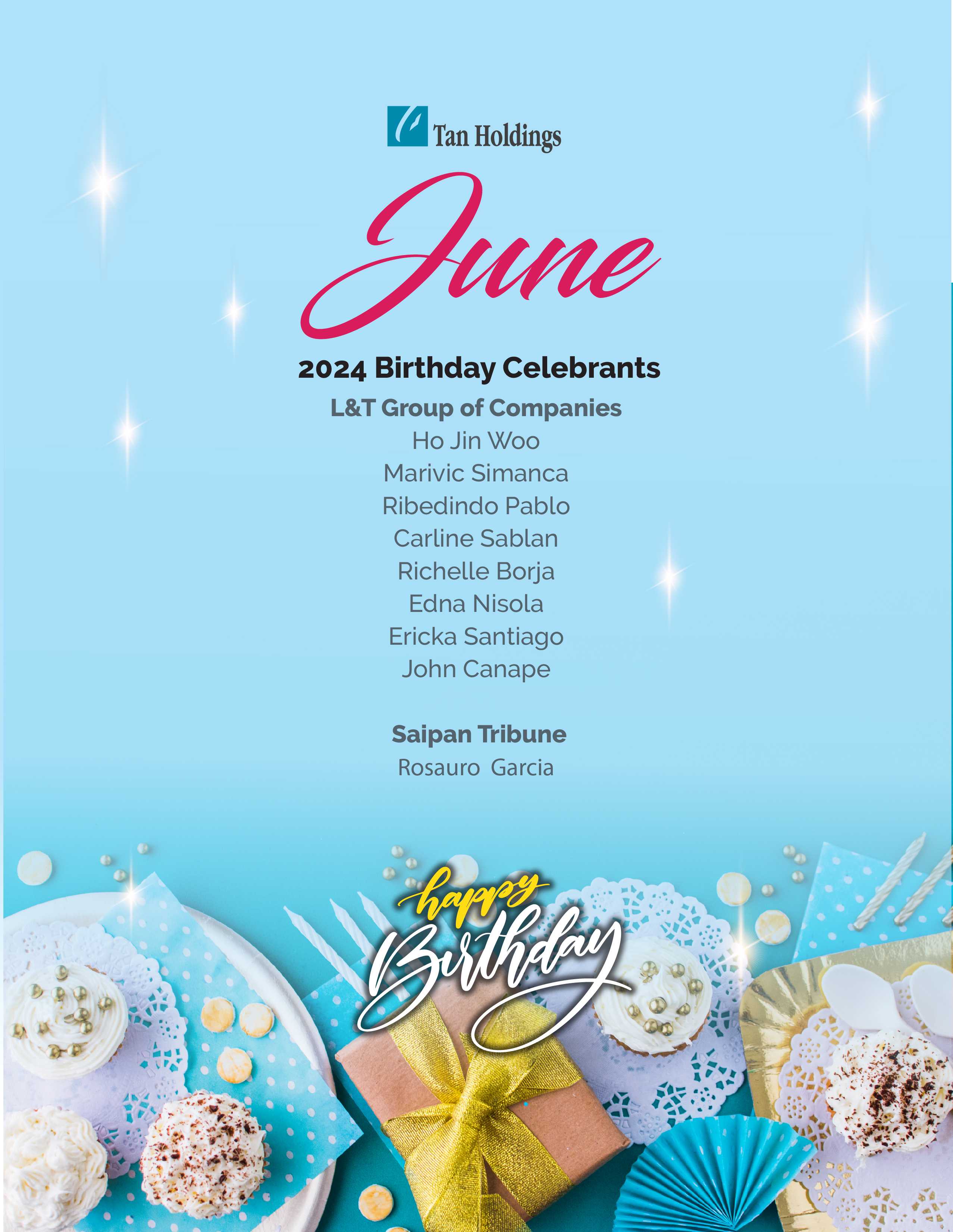 June 2024 Birthday Celebrants